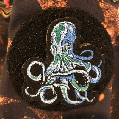 Octopus Patch Embroidered Iron on Applique 2 3/4 X 3 70mm X 76mm Wylee ...