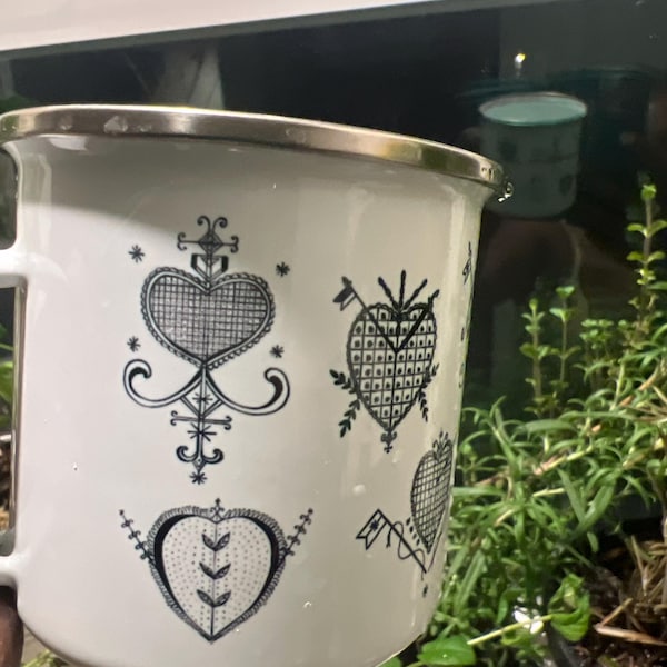 EZILI DANTO Eskòt Petro Haitian Vodou Vèvès Enamel Mug **medium Size ...