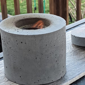 Mini Concrete Countertop Fire Pit With Lid Tabletop - Etsy