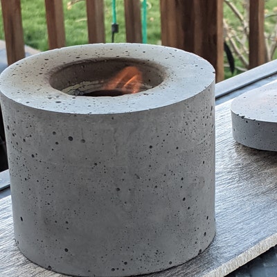 Mini Concrete Countertop Fire Pit With Lid Tabletop - Etsy