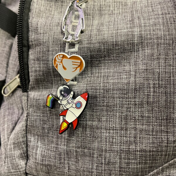 Astronaut Pride Spaceship, LGBT Pride Flag in Space Enamel Pin Badge ...