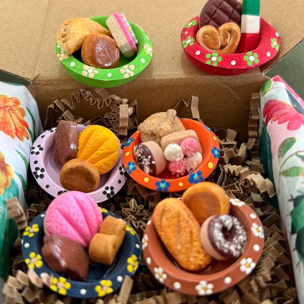 Mini 1x1 Inch Pan Dulce Plate, Polymer Clay Mexican Bread, Dia De ...