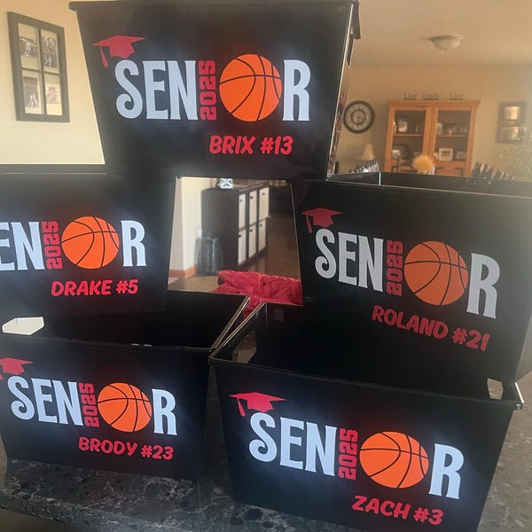 Personalized Graduation Sport Senior Basket, Custom Football ...