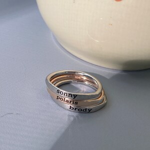 14k GOLD Custom Stacking Rings, Stackable Name Ring, Dainty Name Ring ...