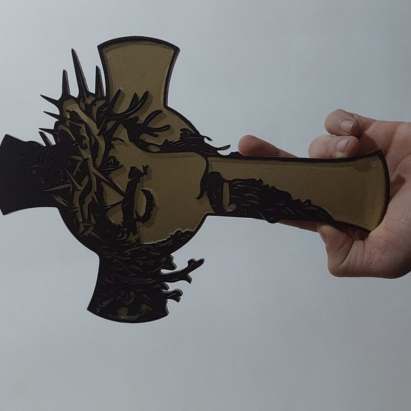 Jesus and Cross Laser Cut File. Vector File for Laser Cutting. Wall Art ...