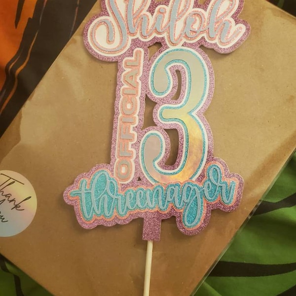 Official Threenager Cake Topper 3nager 3rd Birthday Cake Topper Third ...