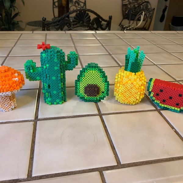 Litte Cute Food 3D Perler Bead Pattern Total 6 Patterns Digital Instant ...