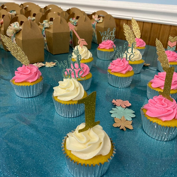 Boho Cupcake Toppers/tribal Cupcake Toppers/ Wild One Cupcake Toppers ...