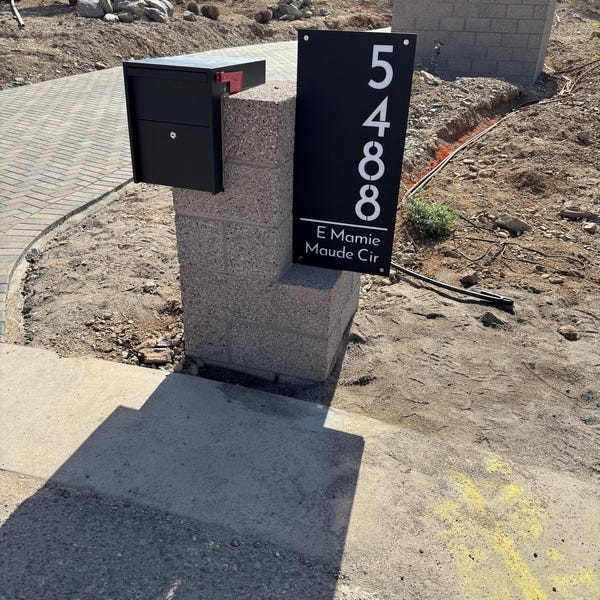 Solar Lighted Driveway Address Marker, 15x32 House Numbers, Yard, Lawn ...