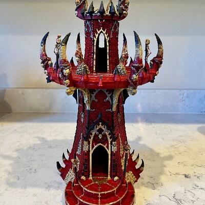 Dnd Terrain Demon Infernal Tower Dnd D&D 28mm Miniature Terrain ...