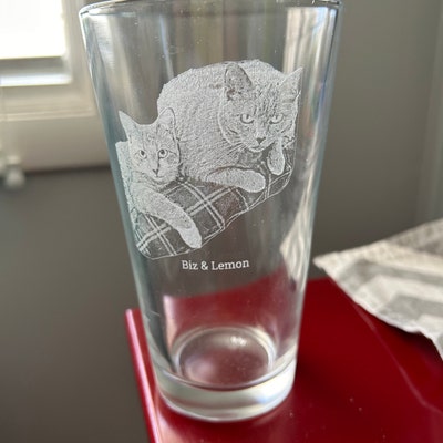 Custom Pet Memorial Photo Rock Glass Engraved Dog Picture Whiskey Glass ...