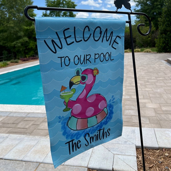 Welcome to Our Pool Flag, Pool House Flag, Pool Garden Flag, Pool Decor ...