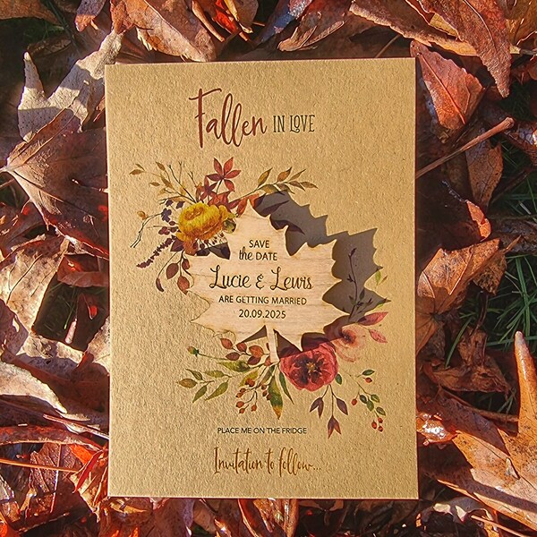 Fall Save the Date Magnet With Cards, Wedding Maple Leaf Save-the-dates ...