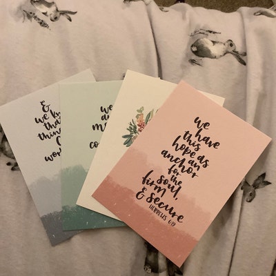 Set of 6 Bible Verse Postcards // Scripture Postcards // - Etsy UK