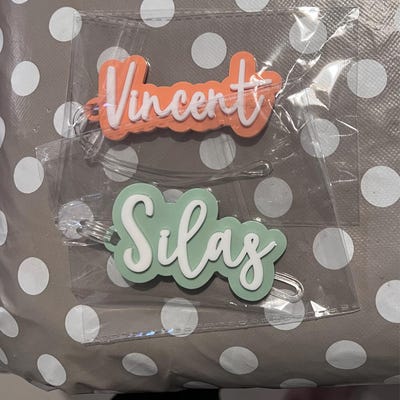Acrylic Kids Bag Tag Colourful Bag Tag Personalised Bag Tag for Kids ...