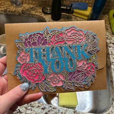 3D Thank You Card Papercut Template SVG, PDF, JPG Dxf, Layered Paper ...