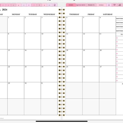 Undated Digital Planner, Pink Digital Journal, Goodnotes Planner, iPad ...