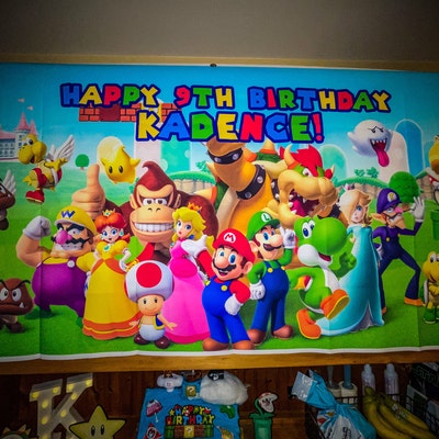 Personalised Super Mario Bros Birthday Backdrop - Etsy