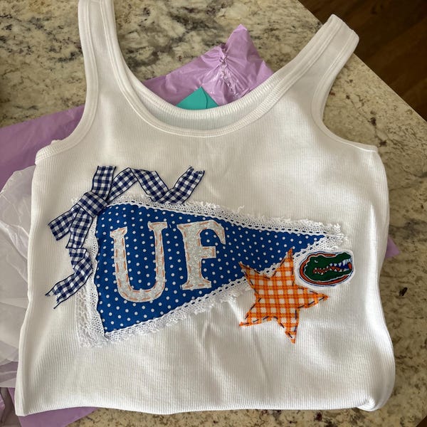 College Pennant Patchwork T-shirt/tank Top *customizable - Great for ...