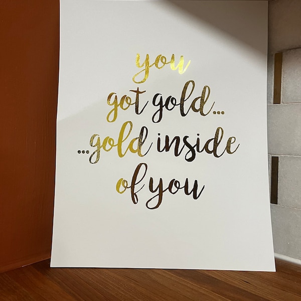 Custom Gold Foil Print, Your Own Words in Foil, Script Print, Real Foil ...