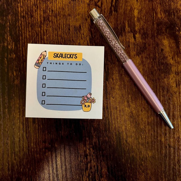 Personalized Post-it® Note Pads for Teacher, Custom Notepad, to Do List ...
