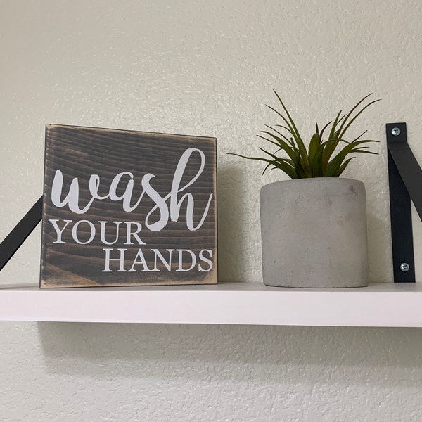 Wash Your Hands Bathroom Sign Mini Block - Funny Bathroom Decor ...