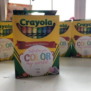 You Color My World Stickers,kids Valentines for School,crayon ...