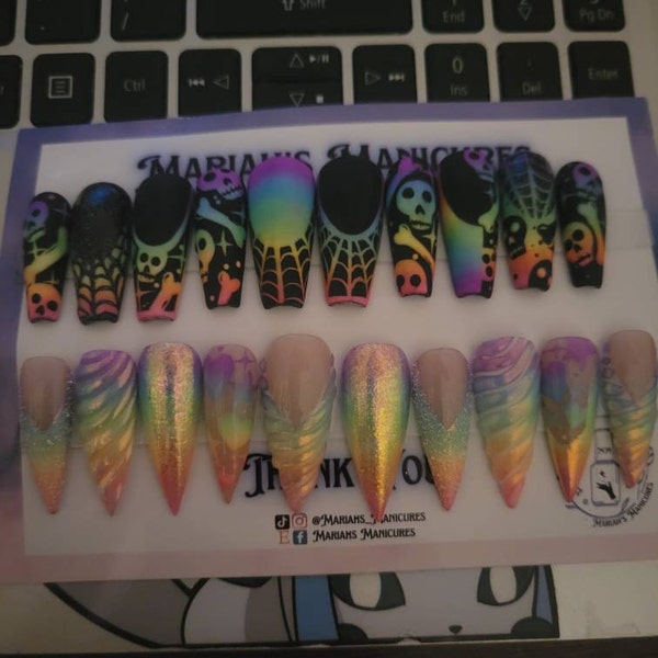 Unicorn Magic Press on Nails | Fantasy | Mythical | Rainbow Nails ...