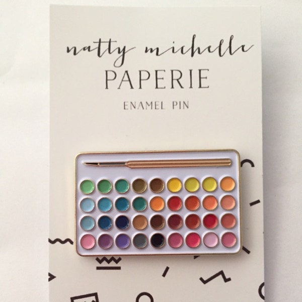 Watercolor Palette Enamel Pin - Etsy