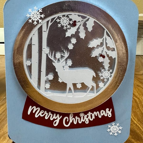 Snow Globe Shaker Christmas Card Svg. Snowglobe Card Svg, Christmas ...