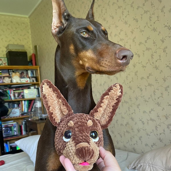 Amigurumi Doberman, Crochet Dog Pattern, Doberman Pinscher, Plush Dog ...