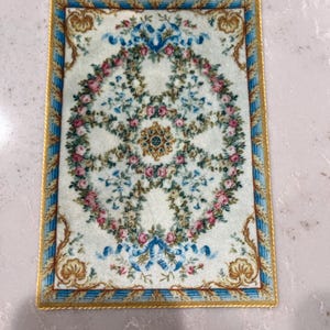 Dollhouse Pink Rug 1:12 1/6 Scale Miniature Velvet Carpet Dusty Pink ...