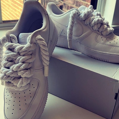 Chunky Laces 10mm Thick Cotton Rope Shoelaces Hot Pink With White Tips ...