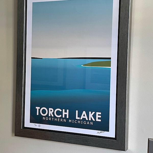 Torch Lake Northern Michigan LIMITED EDITION SIGNED Vintage Print Wall ...