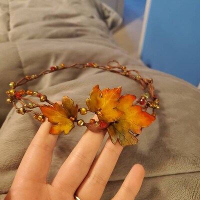 Autumn Leaves Tiara Fall Leaves Crown Maple Leaf Hair Wreath Fall Hair ...