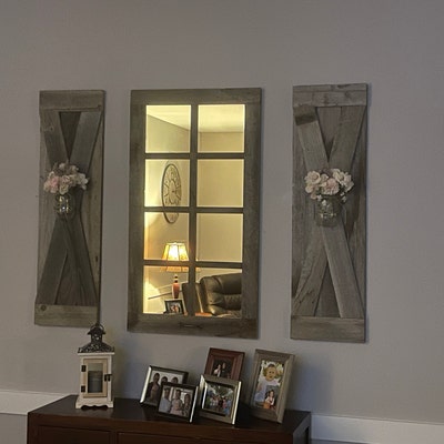 8 Pane Farmhouse Wall Decor Window Mirror Rustic Window Mirror Rustic ...