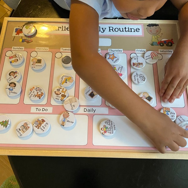 Kids Magnet Daily Routine, Chore Board, Task Chart - Personalized ...
