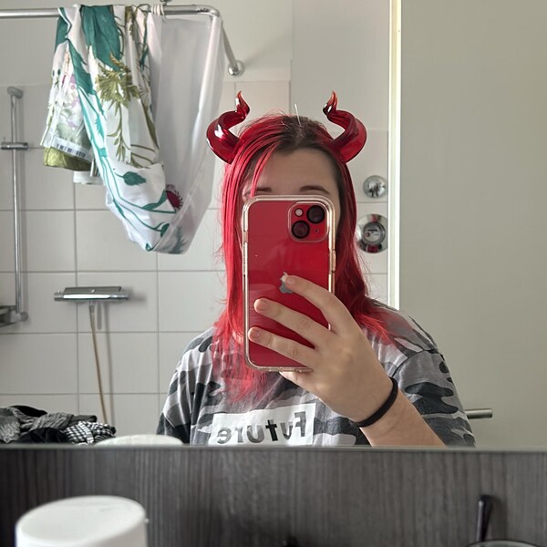 Red Resin Cast Chibi Horns Oni / Demon / Devil / Dragon / Monster Horns ...