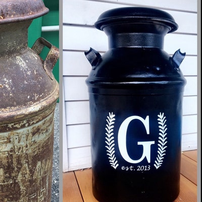 Milk Can Decal, Monogram Decal, Farmhouse Decor, Decal for Milk Can ...