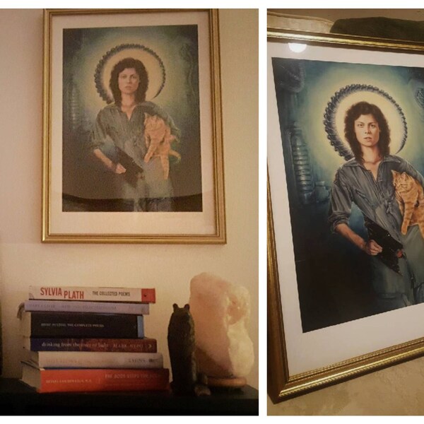 Ellen Ripley With Jonesy Giclee Fine Art Print- Alien - From Original ...