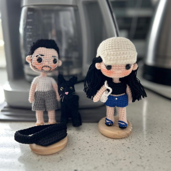 Couple Crochet Doll Handmade Couple Doll Stuffed Plush Couple Valentine ...