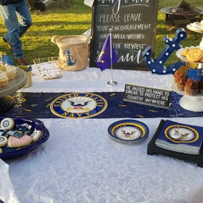 US Navy Party Plates Navy Paper Plates, US Navy Party, Navy Graduation ...