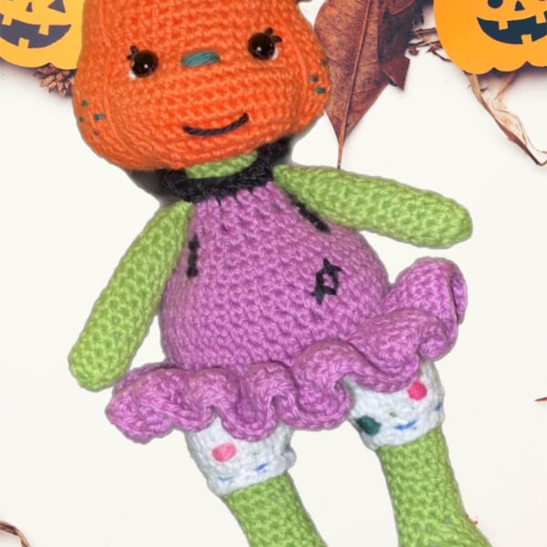 Crochet Pumpkin Doll Pattern, Pumpkinhead, Thanksgiving Day Gift Diy ...