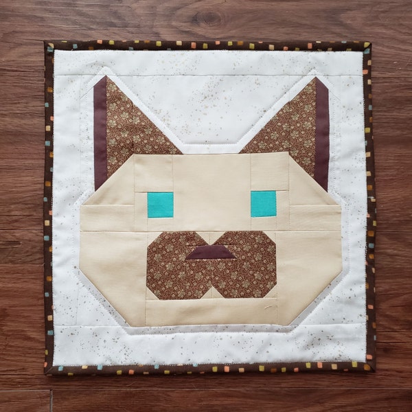 Cat Face Pet Kitten Animal Quilt Block PDF Pattern - Includes ...
