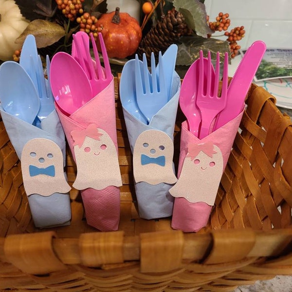 Halloween Gender Reveal, Boo or Ghoul, Pink or Blue, Cupcake Toppers - Etsy