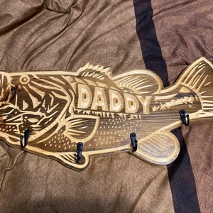 Personalized Solid Wood Tuna Fishing Rod Holder - Etsy