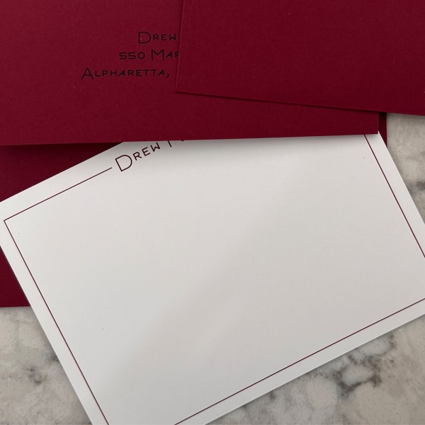 Personalized Note Card Set EXQUISITE SCRIPT MONOGRAM Women's Stationery ...