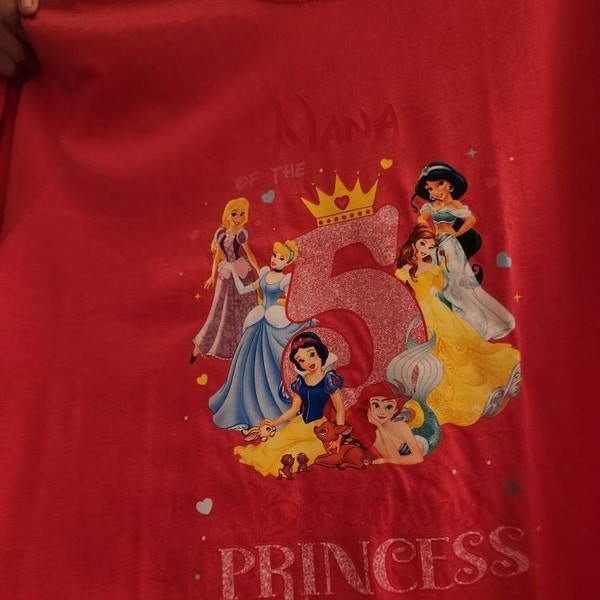 Custom Disney Princess Birthday Shirt, Personalized Disney Princess Shirt, Birthday Princess ...