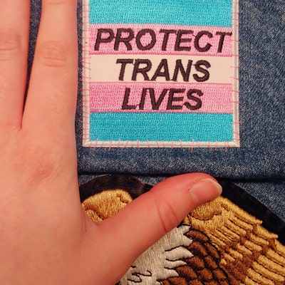 Protect Trans Lives Embroidered Patch / Vegan Adhesive / LGBT Queer ...