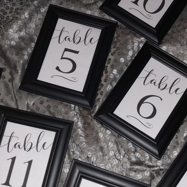 Instant Download Printable Table Numbers 1-30 - Script Calligraphy ...